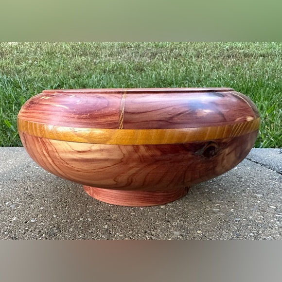 Kitchen | Handmade Handcrafted Segmented Wooden Decorative Bowl Cedar ...